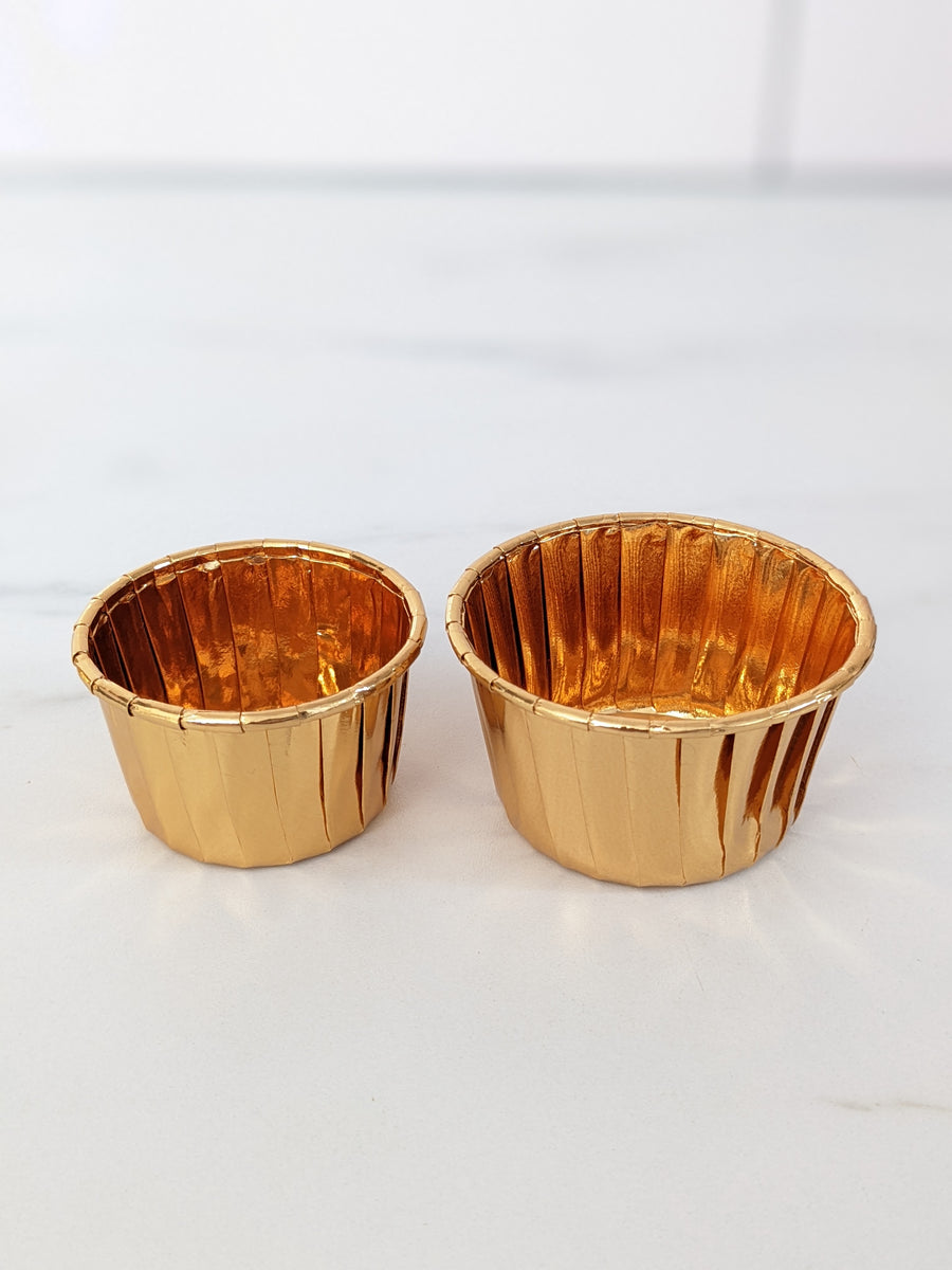 Mini Gold Metallic Baking Cups – Cups & Cases